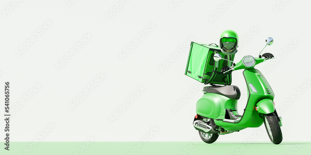 3D Online food order and food delivery service.carrier on freight ...