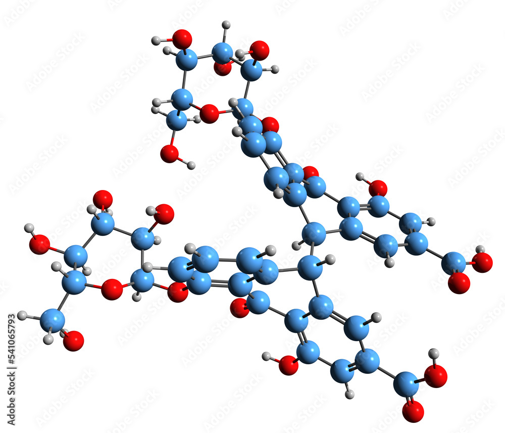 3D image of Senna glycoside skeletal formula - molecular chemical ...