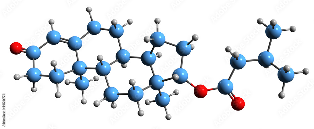 3D image of Testosterone isovalerate skeletal formula - molecular ...