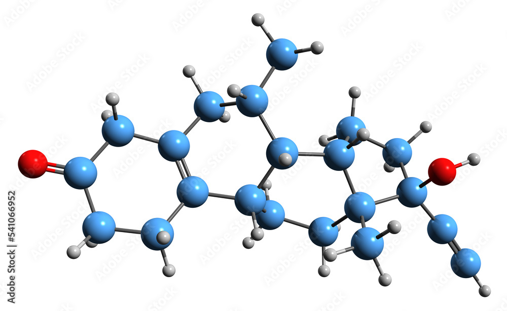 3D image of Tibolone skeletal formula - molecular chemical structure of ...