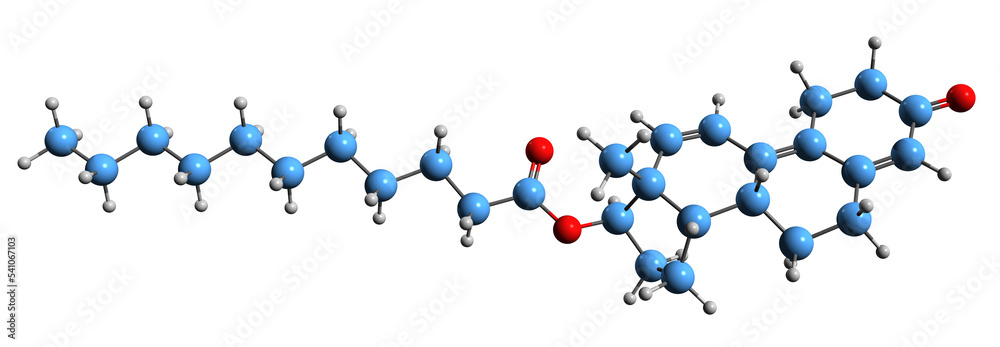 3D image of Trenbolone undecanoate skeletal formula - molecular ...