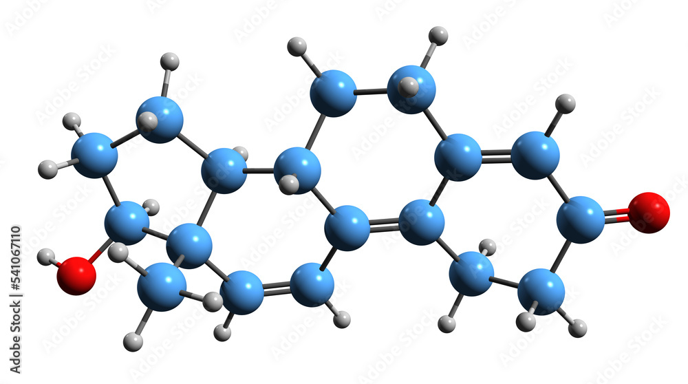 3D image of Trenbolone skeletal formula - molecular chemical structure ...