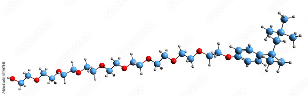 3D image of Triton X-100 skeletal formula - molecular chemical ...