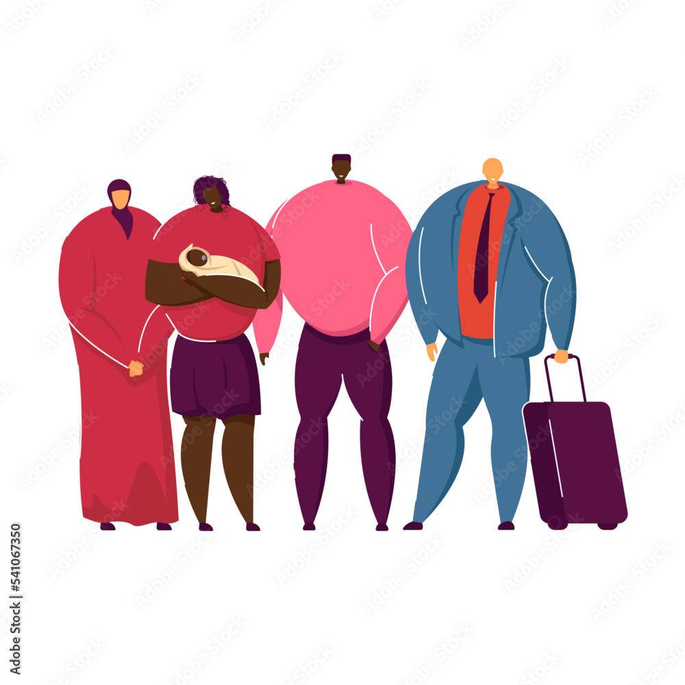 Multicultural members. Family with kids, diverse multinational crowd of ...