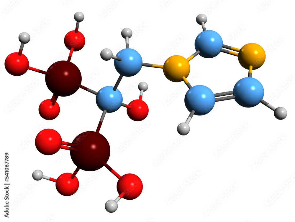 3D image of Zoledronic acid skeletal formula - molecular chemical ...
