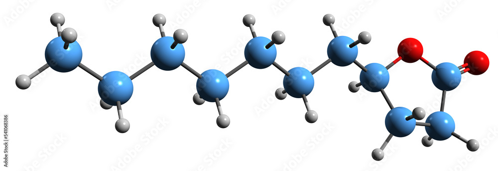 3D image of Undecalactone Gamma skeletal formula - molecular chemical ...
