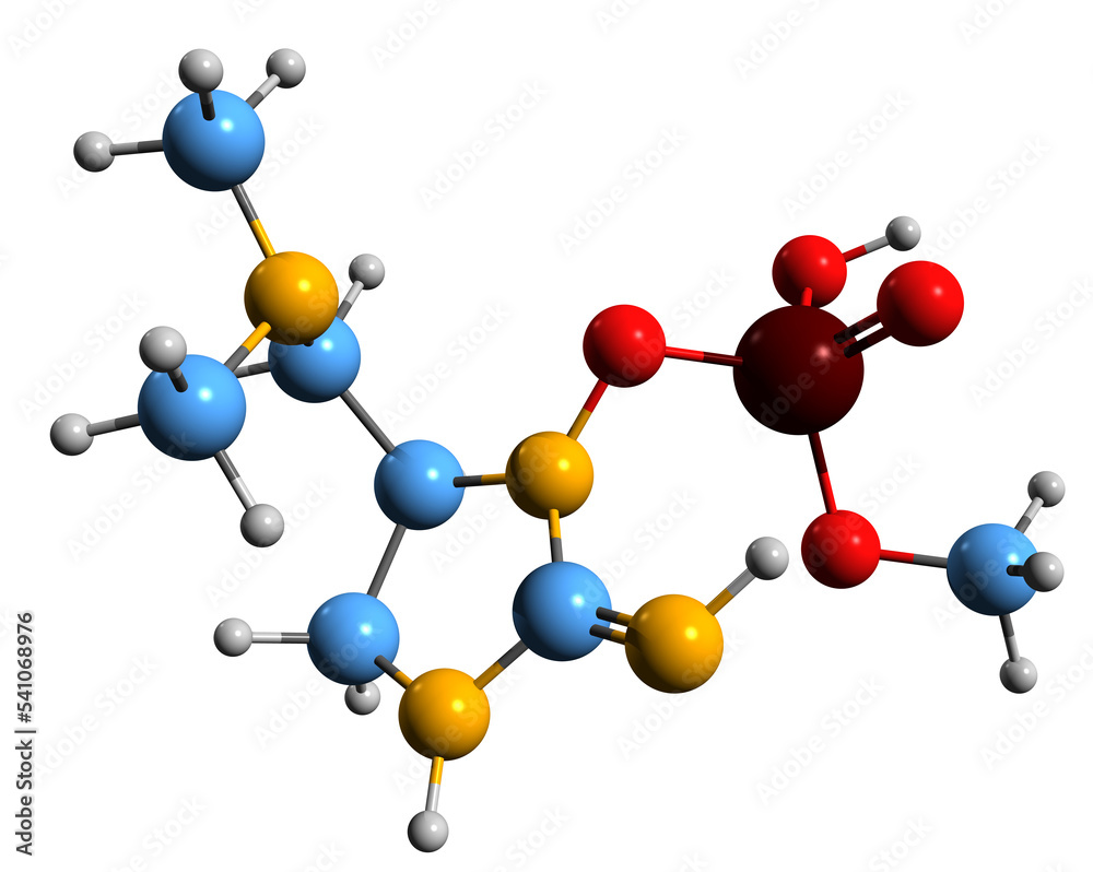 3D image of Anatoxin-a s skeletal formula - molecular chemical ...