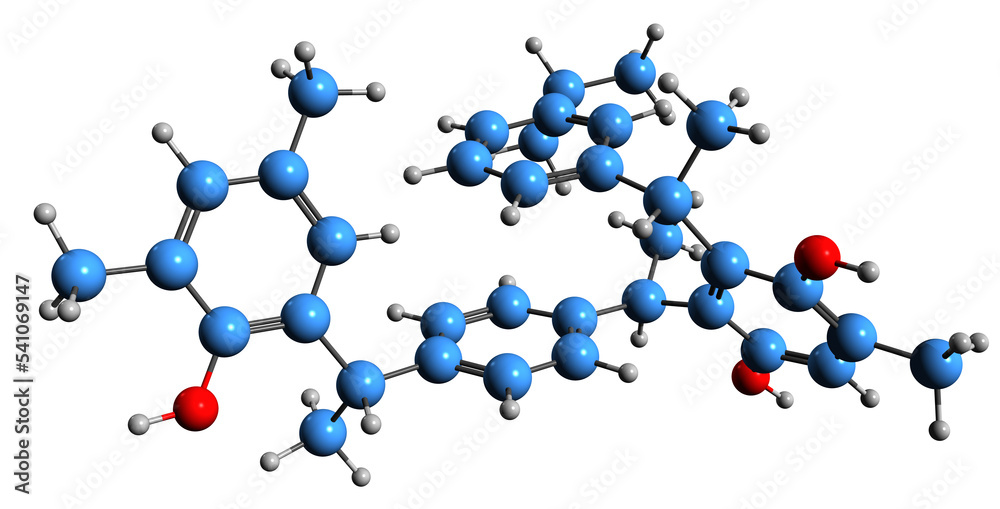 Poster 3D image of Anoxomer skeletal formula - molecular chemical ...