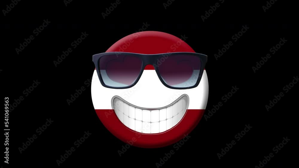 Austria.Animation of smiling face with austrian flag isolated by the ...