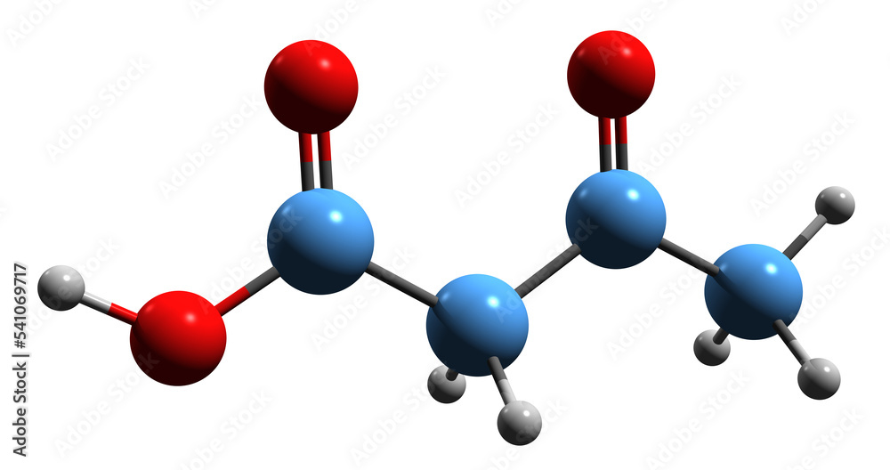 3D image of Acetoacetic acid skeletal formula - molecular chemical ...