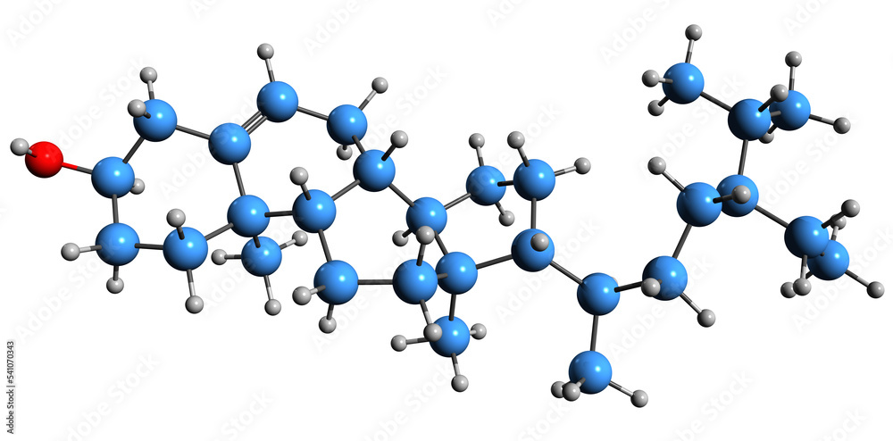 3D image of beta-Sitosterol skeletal formula - molecular chemical ...