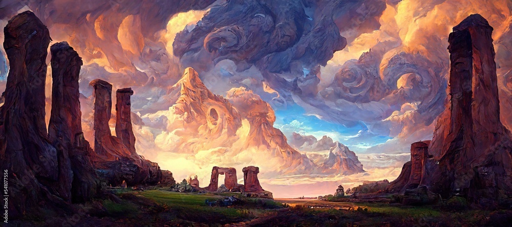 Ilustração do Stock: Awe inspiring sandstone butte pillar rock ...