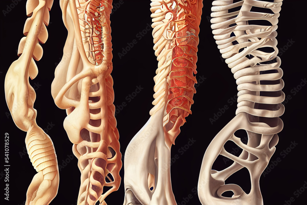 Anatomical structure of the spine. Vertebral bones Stock Illustration ...