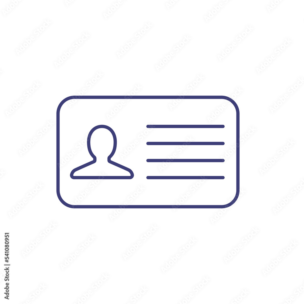 ID card line icon vector identification pictogram person business logo ... ID card line icon vector identification pictogram person business logo ...