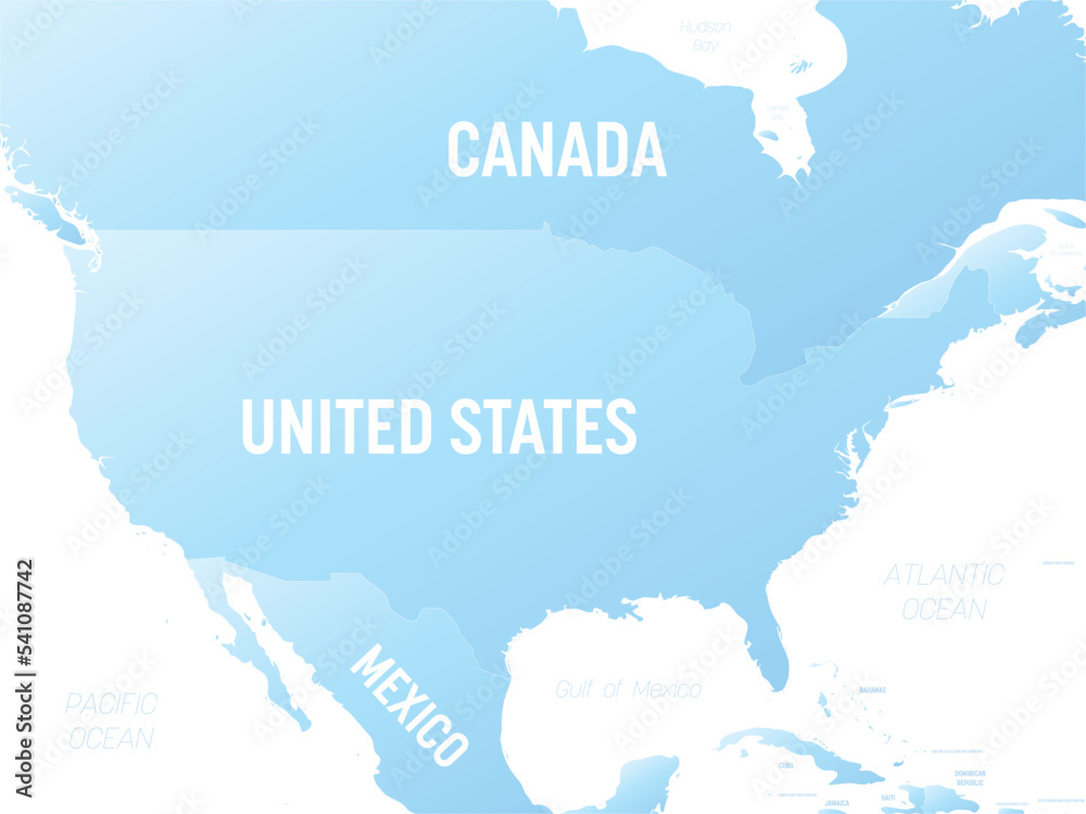 USA detailed political map with lables Stock Vector | Adobe Stock