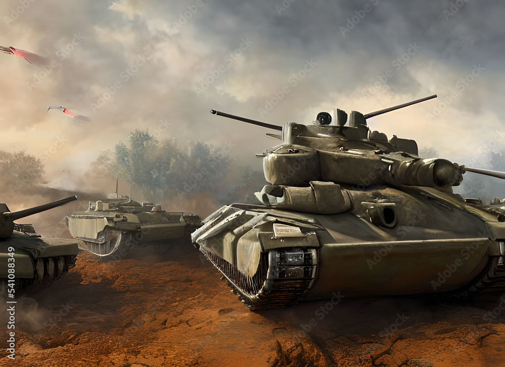 Army Vehicle Forces Armored Cannon Camouflage Battle Caterpillar Armed ...