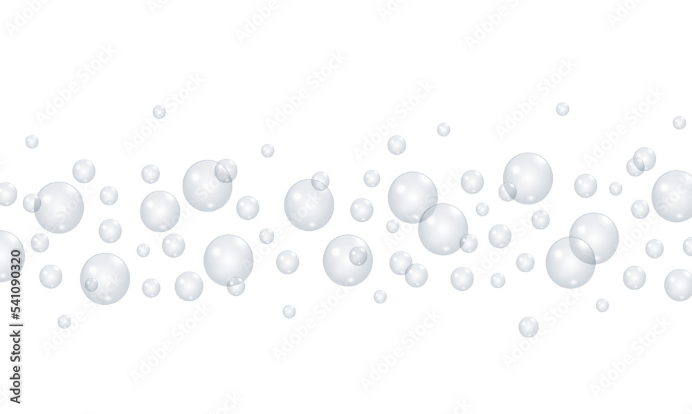 Underwater fizzing air bubbles flow on transparent background. Fizzy drink. Soda pop. Champagne ...
