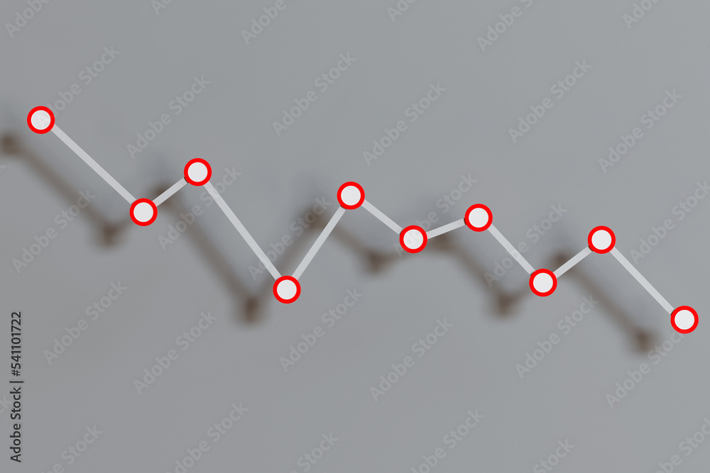 Minimalistic falling graph. Concept of declining performance ...