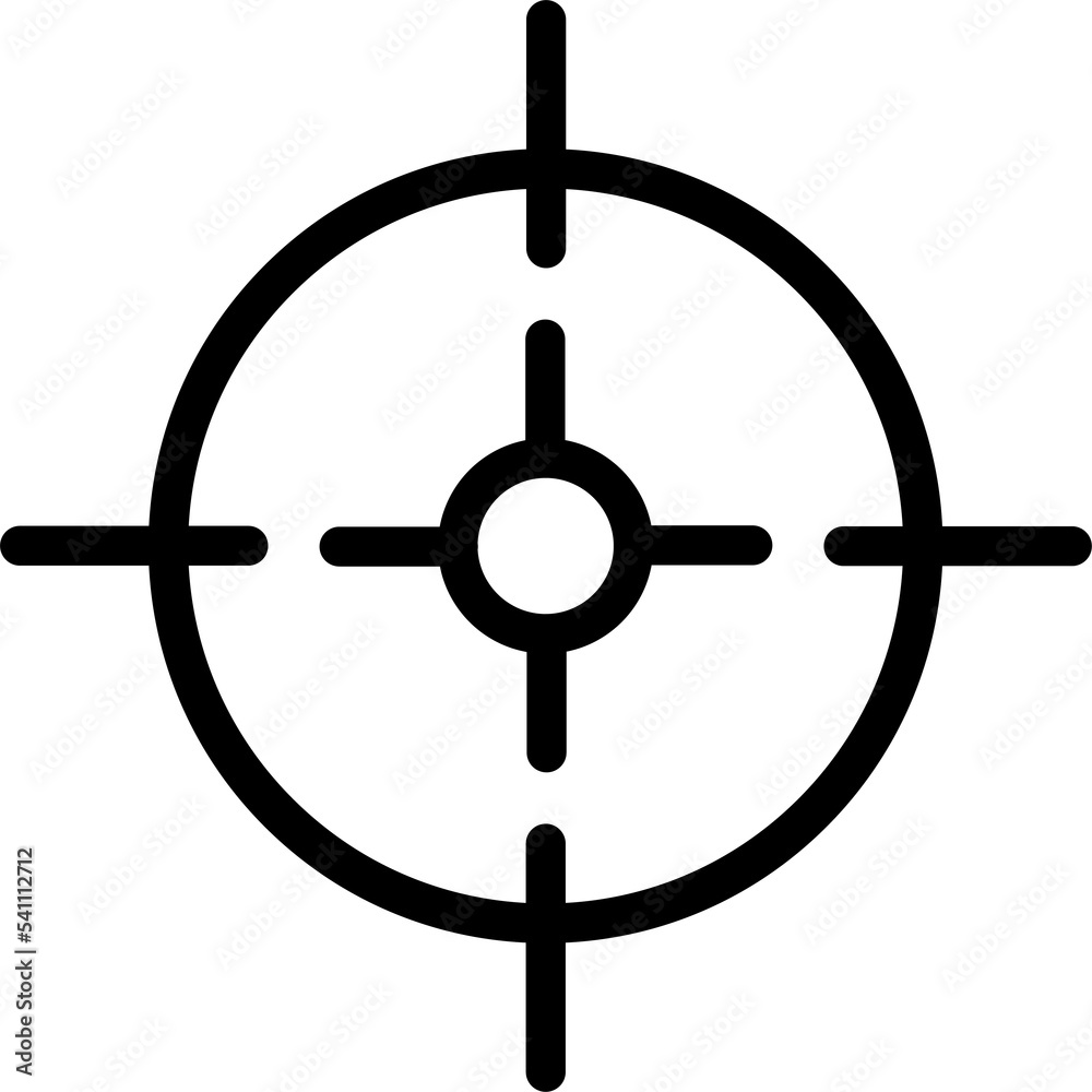 Target aim icon. Weapon aim in png. Bullseye symbol on transparent ...