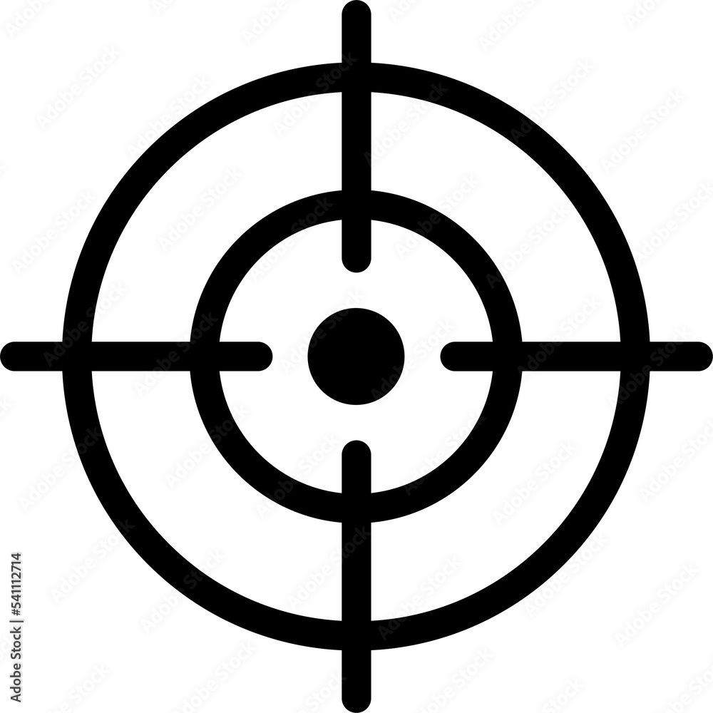 Target aim icon. Weapon aim in png. Bullseye symbol on transparent ...