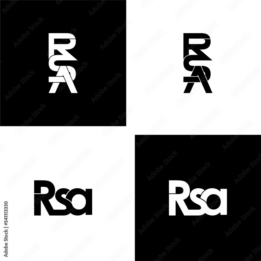 rsa lettering initial monogram logo design set Stock Vector | Adobe Stock