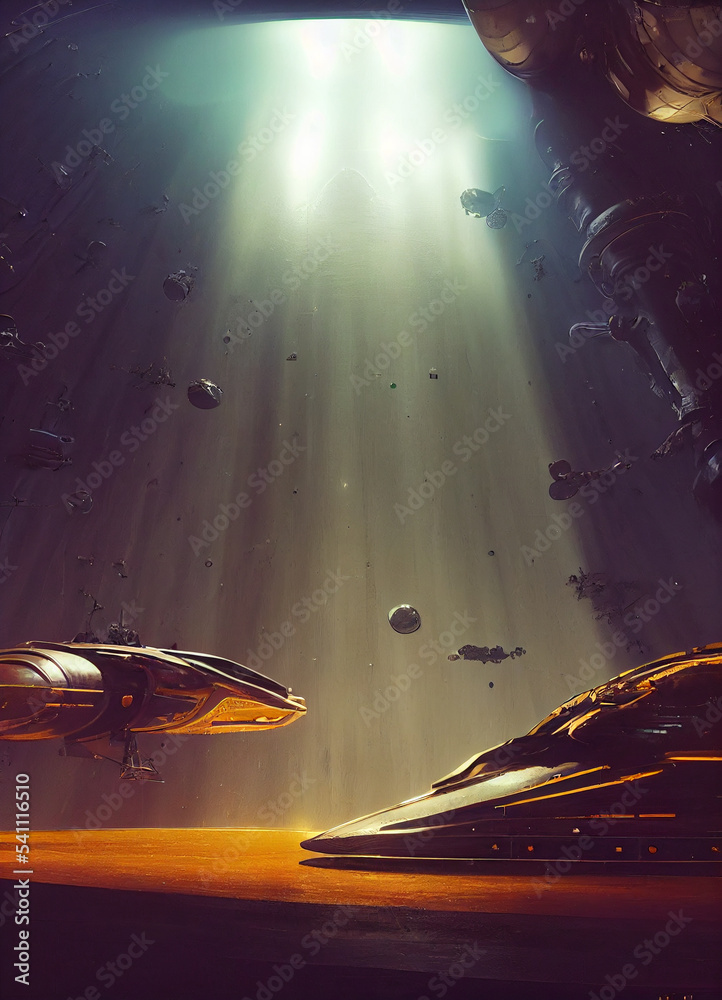 Action-shot cinematic movie illustration, bio organic, futuristic dark ...