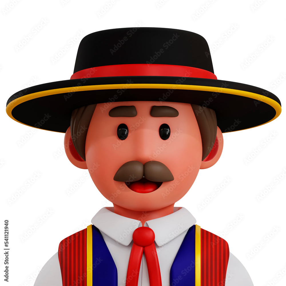 3D Avatar Cultural Spanish Stock-Illustration | Adobe Stock
