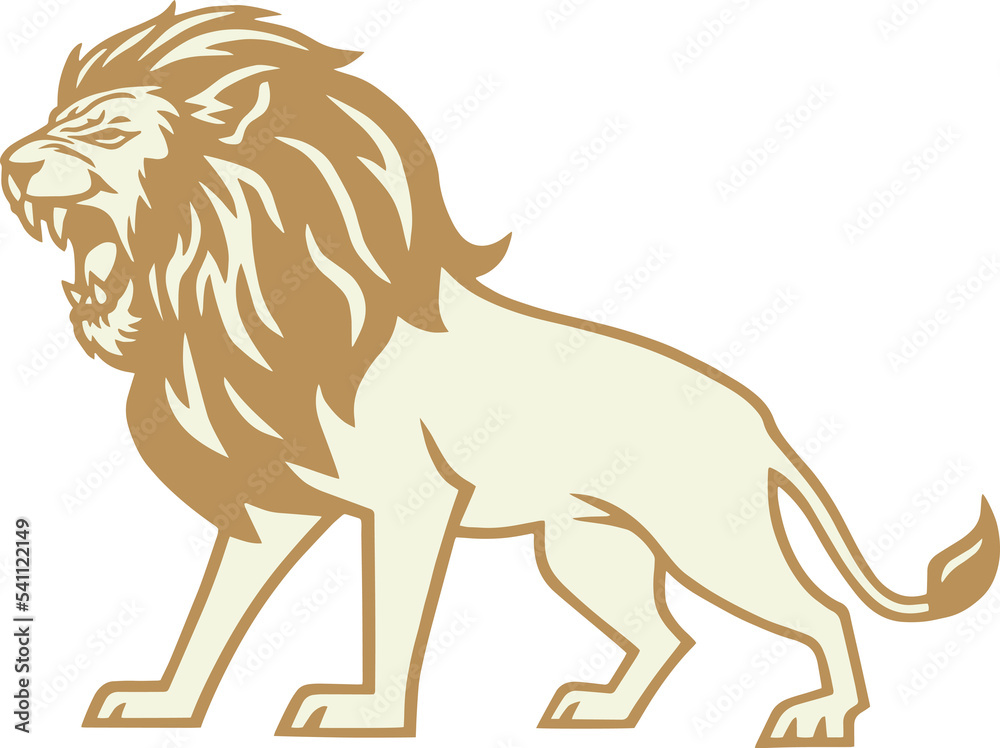 Gold Lion Logo Design Stock Illustration | Adobe Stock