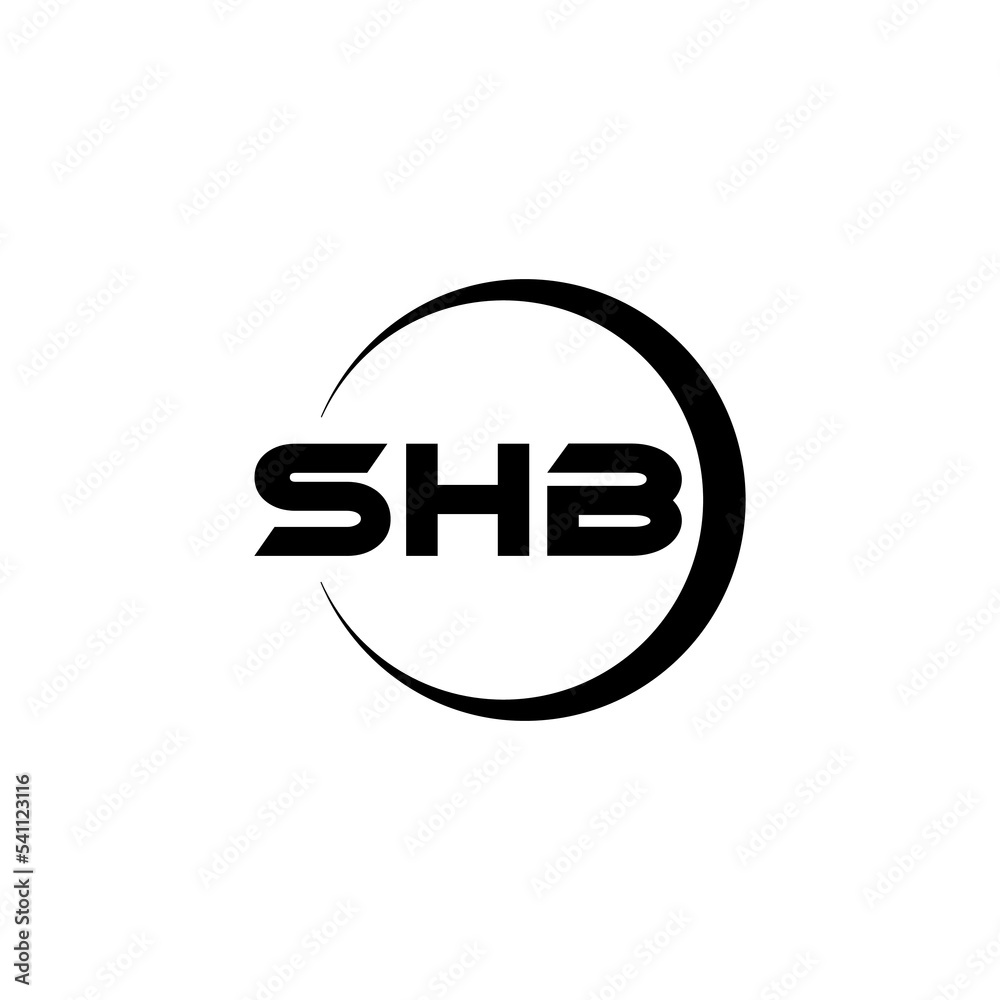 SHB letter logo design with white background in illustrator, cube logo ...