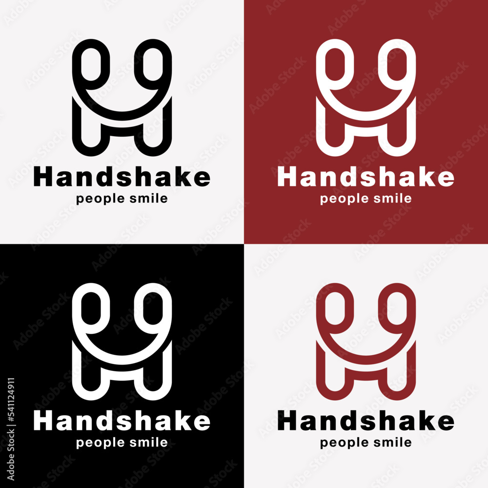 Letter H Monogram Alphabet Modern Style Handshake Elegant Luxury Icon ...