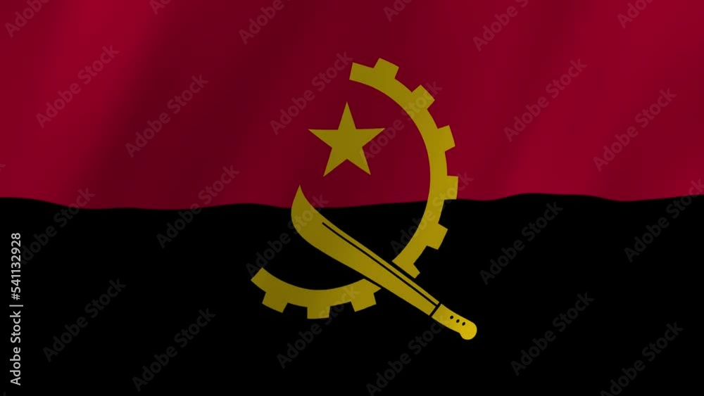 Angola flag waving animation. seamless loop animation flag video waving ...