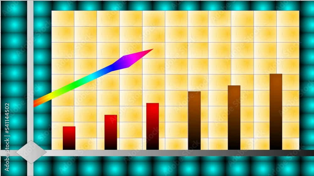 colorful business grow bar chart 4K animation ring. Growth graph ...
