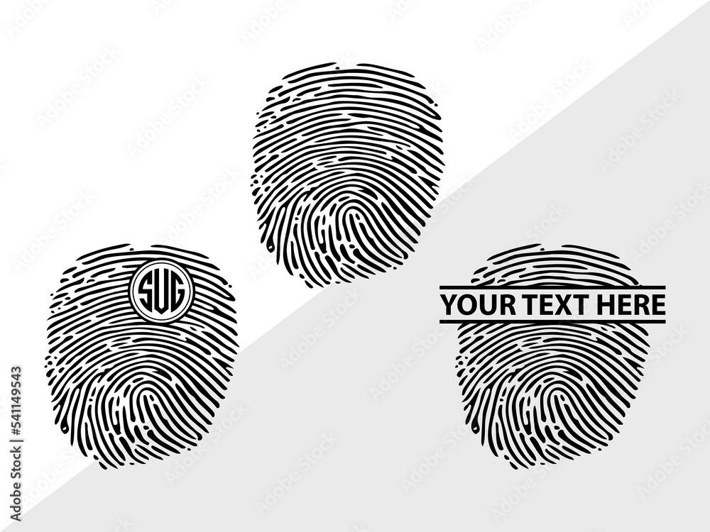 Fingerprint SVG, Fingerprint Monogram, Fingerprint Silhouette, Hand Svg ...