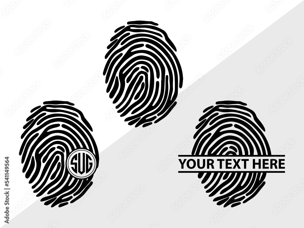 Fingerprint SVG, Fingerprint Monogram, Fingerprint Silhouette, Hand Svg ...