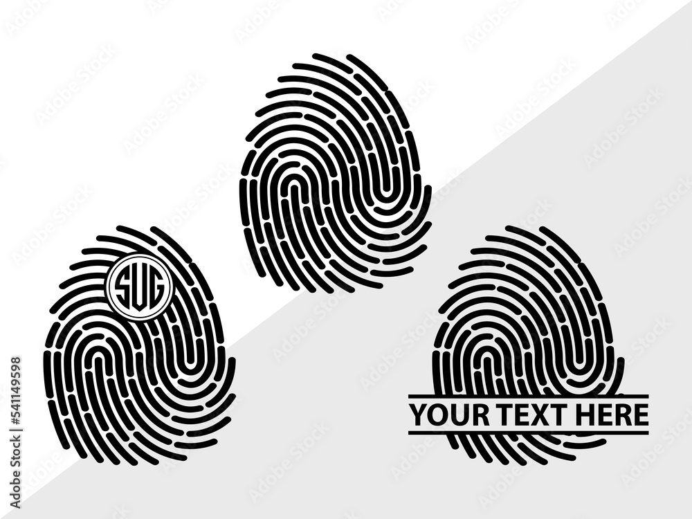 Fingerprint SVG, Fingerprint Monogram, Fingerprint Silhouette, Hand Svg ...