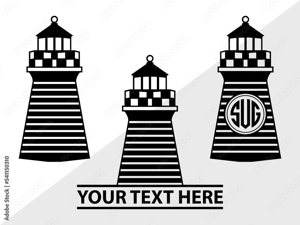 Lighthouses SVG, Lighthouses Monogram, LighthousesSilhouette ...