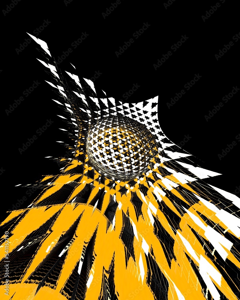pattern and design inspired by yellow gold sphere 3D exploding surface mosaic tile arrangement ...