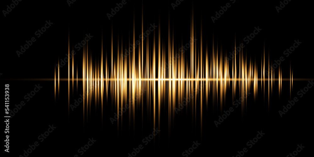 Vector sound waves. Abstract music pulse background. Waveform of the ...