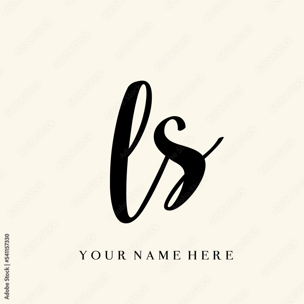Vetor do Stock: LS monogram logo.Calligraphic icon.Script letter s ...