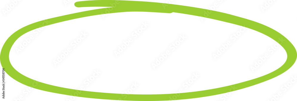 Green circle, pen draw. Highlight hand drawing circle isolated on ...