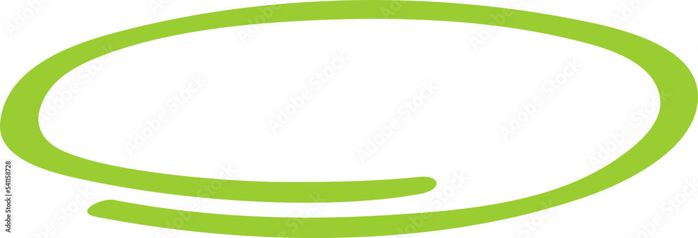 Green circle, pen draw. Highlight hand drawing circle isolated on ...