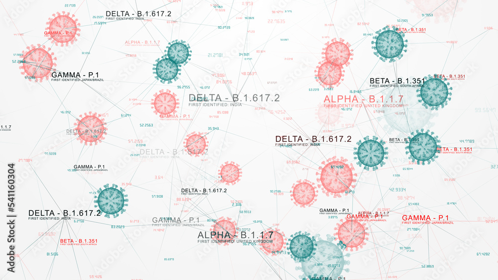 Covid-19 virus variant outbreaks, conceptual illustration Stock ...