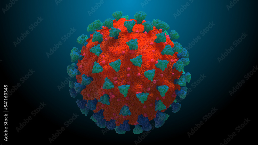 Covid-19 virus particle, illustration Stock Illustration | Adobe Stock