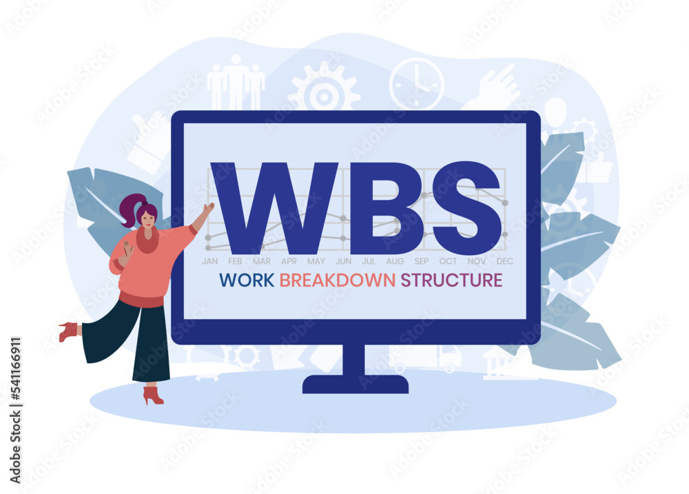 WBS - Work Breakdown Structure acronym. business concept background ...