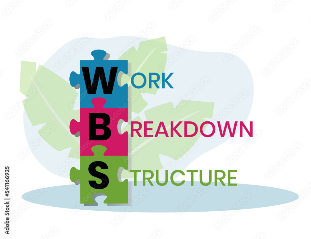 WBS - Work Breakdown Structure acronym. business concept background ...