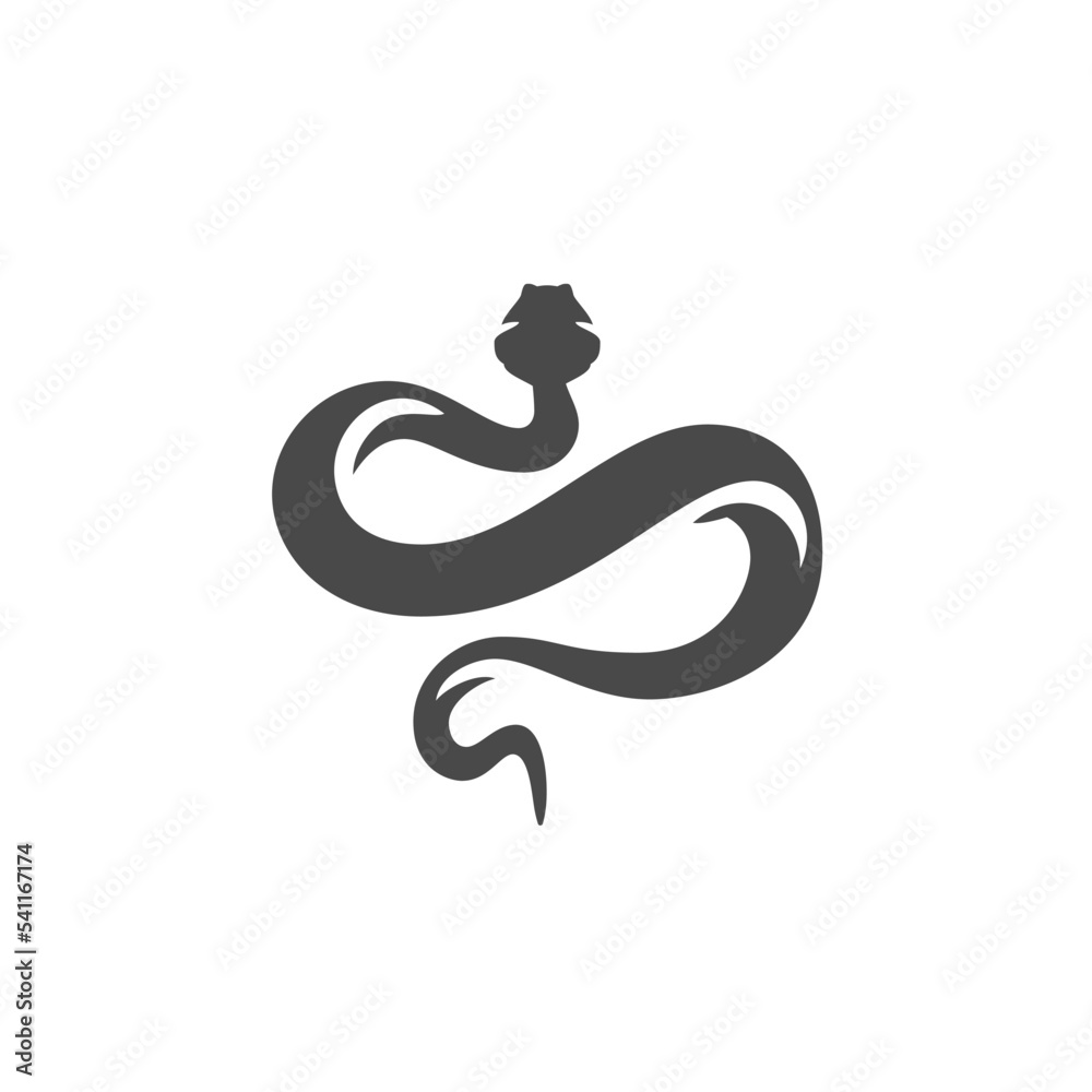 Snake curved reptile long tail jungle zoo mascot poison wild character ...