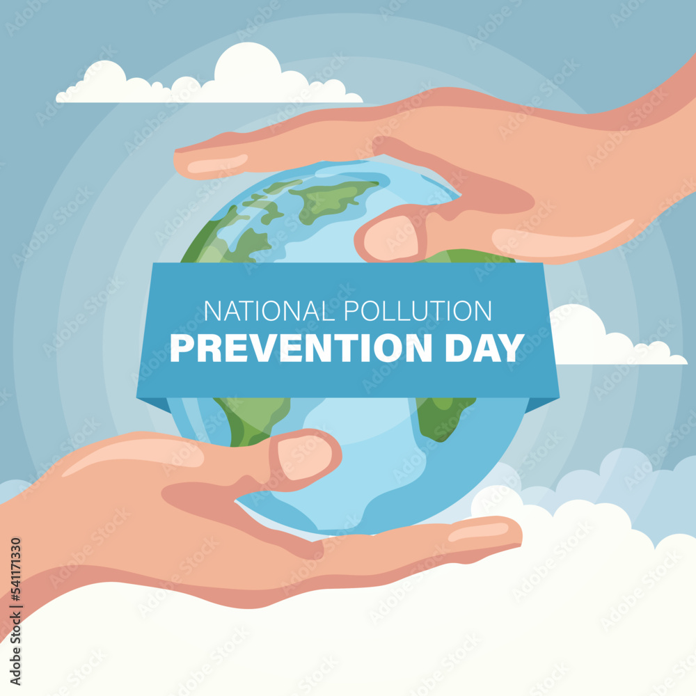 Design of hands holding the planet earth with national pollution ...