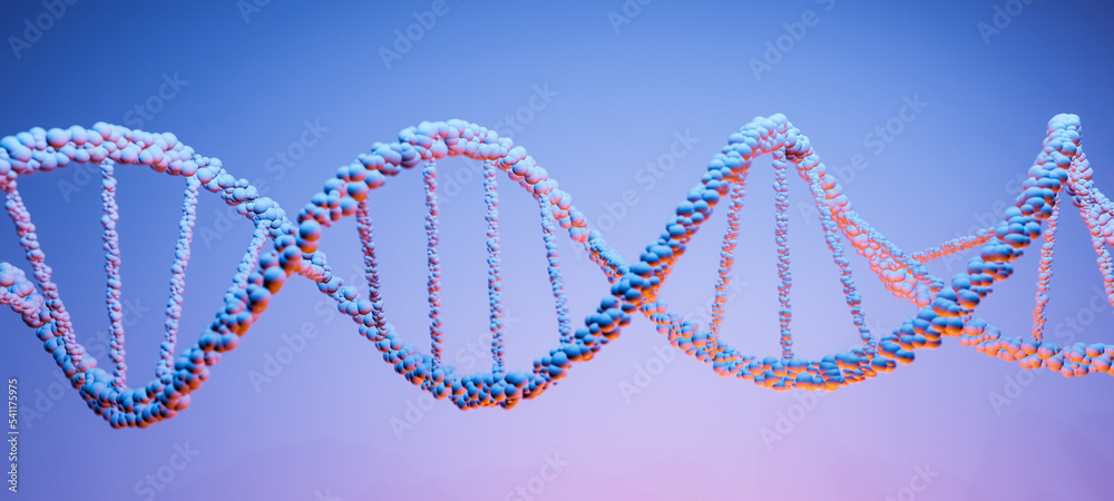 DNA Deoxyribonucleic acid, structure of double helix molecule ...