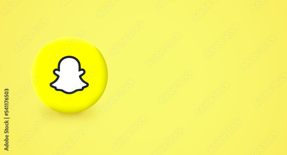 Lombok, Indonesia - October 26, 2022: 3d snapchat logo with shadow ...