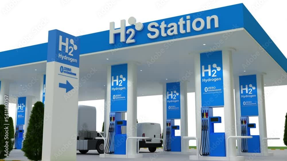 Hydrogen charging gas station. Hydrogen Refueling The Car On The ...